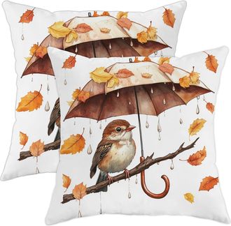 Generic Herbstsperling Sofakissen Komfort Kissenbez&uuml;ge Atmungsaktiv Zierkissenbezug F&uuml;r Hotel Bett Heimdekoration 45X45Cm 2Er Set