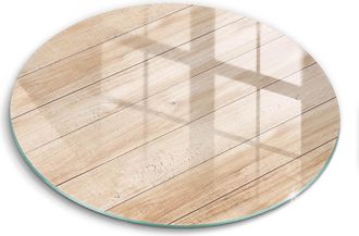 Generic Wallfluent Robuste mit Motiv Anti-Rutsch-Pads Rund Durchmesser 40cm Geh&auml;rtetem Glas Hartglas F&uuml;r k&uuml;che Schneidebrett - Holzbretter