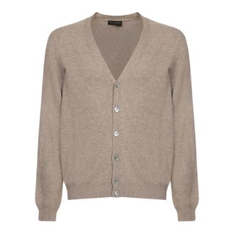 Dell'Oglio Homme, Pulls, Beige, Taille: 3XL Beige Cardigan Sweater Aw24