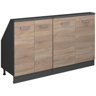 Vicco Ensembles de meuble de rangement sous pente Rion, Sonoma/Anthracite, Lot de 2, Vicco