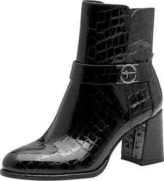 Tamaris Femme Damen Boot Heel 1-25337-45 Bottine, Black Croco, 38 EU