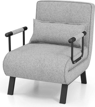 Costway Costway - 4 in 1 Schlafsessel Klappbar, Schlafsofa mit 5 stufig Verstellbarer Rückenlehne & abnehmbarem Kissen & gepolstertem Sitz, Sofabett mit