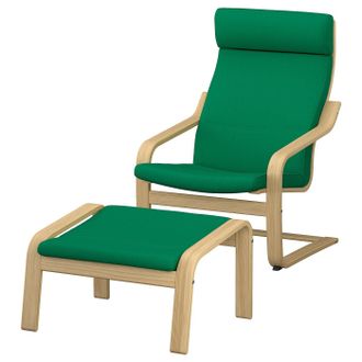 IKEA PO&Auml;NG Sessel und Hocker