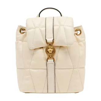 Versace Womens Quilted Lambskin Backpack White