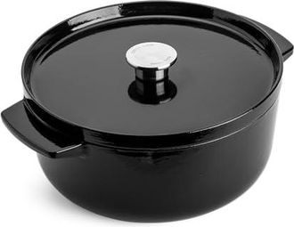 KitchenAid Cast Iron 26cm/5,2L Kasserolle mit Deckel, Hochwertig, Robust & Langlebig, Anbraten, Bräunen,Braten,PFAS-freie Emaille Innenseite,Induktion,Ergonomisc