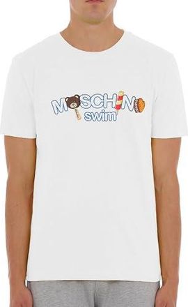 Moschino Swim T-Shirt A07139409 T-shirt Homme Coton Blanc, Blanc, L