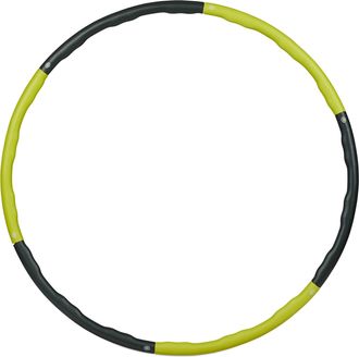 Relaxdays Hula Hoop Reifen, 98cm Ø, Fitnessreifen für Erwachsene, 1,2kg, zum Abnehmen, Bauchtraining, Massage, gelb/grau