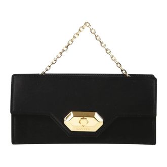 Lanvin Seiden-Clutch mit &Uuml;berschlag - - Bags - Damen - Schwarzk - ONE SIZE