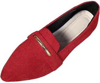Generic Mocassins pour femme - Chaussures de marche d&eacute;contract&eacute;es &agrave; enfiler - Bout pointu - Couleur unie - Classiques et l&eacute;gers - En daim synth&eacute;tique - Confor