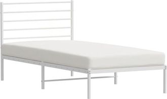 vidaXL Cadre de lit métal sans matelas et tête de lit blanc 107x203 cm Vidaxl