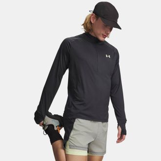 Under Armour Explor Trail Run Oberteil mit &frac14;-Zip f&uuml;r Herren Anthracite / Fade Gr&uuml;n XXL