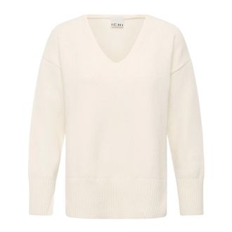 Ichi Ichi - Ihluls Col en V - Femme - Pulls - Beige - Taille: 38 FR