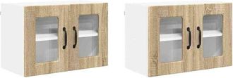 vidaXL Küchenwandschrank mit Regal 2 pcs Sonoma-Eiche 60 x 31 x 40 cm vidaXL