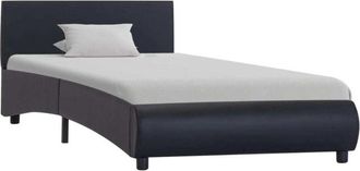 vidaXL Cadre de lit avec LED sans matelas noir similicuir 90x200 cm vidaXL