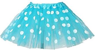 Generic Jupe en dentelle rouge - Jupe princesse offset en maille &agrave; trois couches - Demi-jupe en maille - Jupe adulte extensible, bleu ciel, taille unique