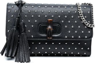 Gucci Hobo Bags - Medium Studded Leather Miss Bamboo Crossbody - Gr. unisize - in Schwarz - für Damen