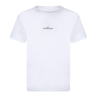 Maison Margiela Upside Down Logo T-Shirt - - Tops - Herren - Wei&szlig; - L