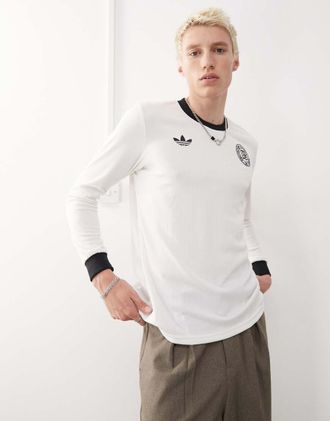adidas adidas Football - Allemagne - Maillot anniversaire à manches longues - Noir et blanc