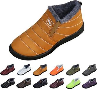 Generic Bottines dhiver pour femme - Doublées - Imperméables - Bottes de neige courtes - Bottes dhiver plates - Antidérapantes - Chaussures dextérieur à enfil