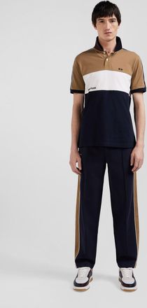 Eden Park Polo Manches Courtes Tricolore En Piqu&eacute; Coton Noisette Inscription Eden Park Coupe Regular