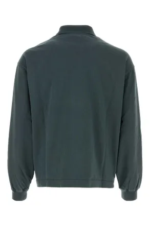 Prada Mens Petrol Blue Cotton Polo Shirt Petrolio Exterior: T-Shirt T-shirts And Polos