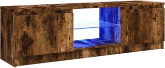 vidaXL Vidaxl - Meuble tv avec lumi&egrave;res led ch&ecirc;ne fum&eacute; 120x30x36 cm