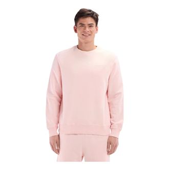 Eden Park Homme, Sweatshirts et sweats à capuche, Rose, Taille: L SweaT-shirt surteint à col rond en molleton coton rose pâle coupe décontractée - Eden Park