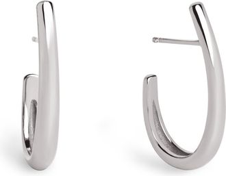 Singularu Aby Creolen. Messing mit Rhodium-Beschichtung. Schmuck f&uuml;r Damen