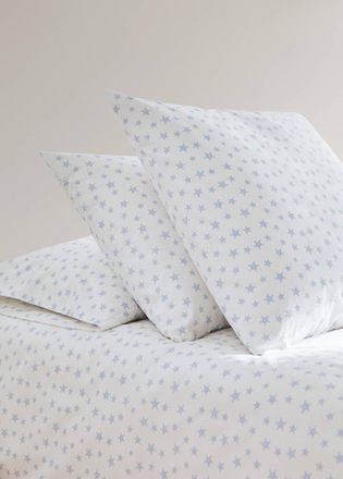 Mango Taie doreiller enfant percale de coton imprim&eacute; &eacute;toiles 45x110 cm bleu - Home - 45x110cm - MANGO HOME
