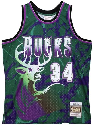Mitchell & Ness maillot Team Marble Swingman NBA Milwaukee Bucks 1996 Ray Allen - Vert