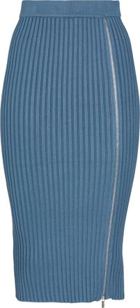 8 by YOOX VISCOSE BLEND MIDI SKIRT WITH ZIP DETAIL