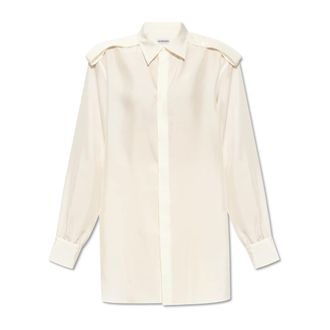 Burberry Seidenhemd mit Schulterkn&ouml;pfen - - Blouses & Shirts - Damen - Wei&szlig; - 2XS