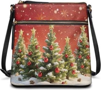 Coloranimal Sac &agrave; main &agrave; bandouli&egrave;re Corss pour femme - Sac &agrave; bandouli&egrave;re - Sac &agrave; bandouli&egrave;re - Sac &agrave; main de No&euml;l imperm&eacute;able, Sapin de No&euml;l