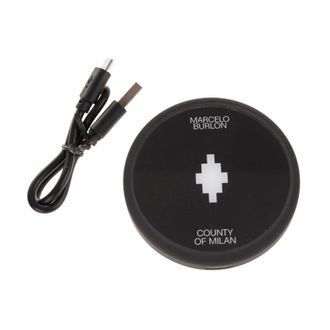 Marcelo Burlon unisex, Accessoires, Noir, Taille: ONE Size Chargeur de batterie sans fil avec imprim&eacute; Cross