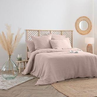 Atmosphera Atmosphera - Housse de Couette Linah - Rose - Lin lavé 240x220 cm