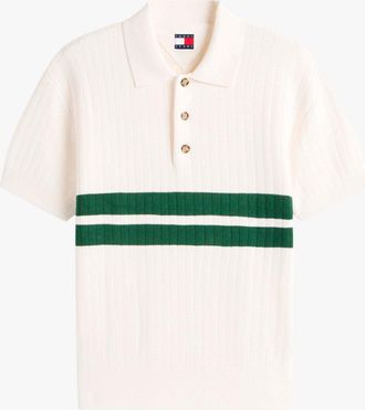 Tommy Hilfiger Polo &agrave; manches courtes avec double bande contrastante en coton