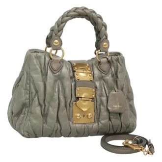 Miu Miu Pre-owned Leder Handtaschen - - Pre-owned - Damen - Grau - ONE SIZE