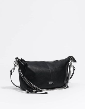 Bimba & Lola Madrid Ledertasche in Schwarz