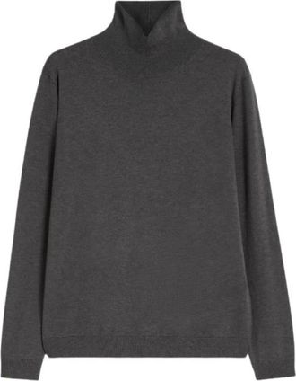 Max Mara Grauer Rollkragenpullover im Glattstrick - - Knitwear - Damen - Grau - XS