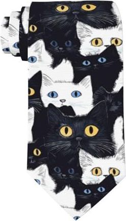 Generic Chats Aux Yeux Colorés Cravate Élégante Cravate Homme Décontractée Cravatte Pour Fêtes Adultes Événements
