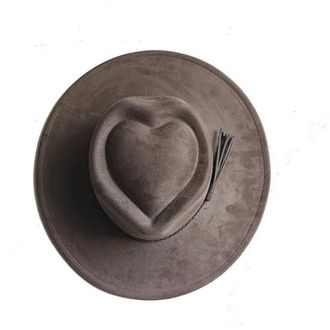 Generico Chapeau Fedora en daim violet pour homme et femme, chapeau de cylindre &agrave; larges bords, chapeau de jazz en feutre de coton avec bord de 9,5 cm pour f&ecirc;t