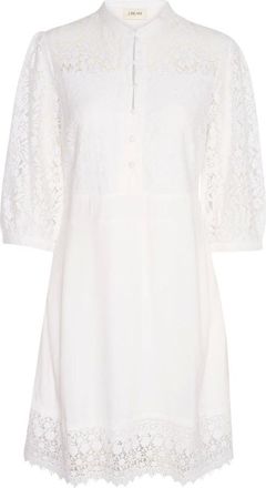 Cream Femme, Robes, Blanc, Taille: 40 FR Robe Blanche Neige 3/4 avec Détails en Dentelle