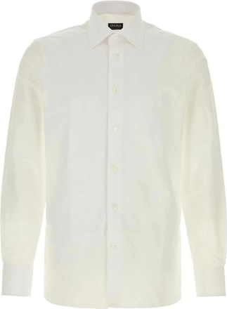 Ermenegildo Zegna Homme, Chemises, Blanc, Taille: M Chemise Popeline