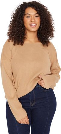 Trendyol Beige Strickwaren Sweater with Cross Band Detail on The Back