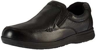 Nunn Bush Mens Cam MOC Toe Slip-on Black Tumbled Leather 13 3E US