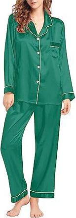 Generic Ensemble de pyjamas en coton pour femme, pyjamas en coton pour dames avec manches longues pour la nuit, ensembles de pyjamas &agrave; manches longues, haut &agrave;