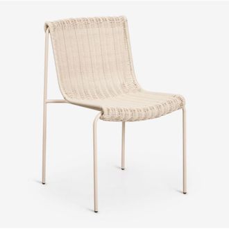 Sklum Gartenstuhl aus synthetischem Rattan und Stahl Revia Beige Tapioca