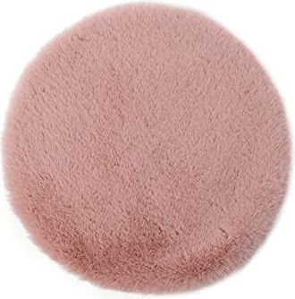 Gözze Gözze Fellimitat-Stuhlplatte, Sitzkissen, Kunstfell, 100% Polyester, Ø 38 cm - Altrosa