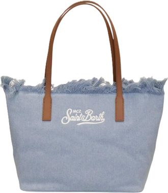 MC2 Saint Barth Femme, Sacs, Bleu, Taille: ONE Size City Bag With Fringes