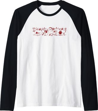 Moomin Red Mymble Moomintroll Stinky Skifahren Wintersportspiele Raglan
